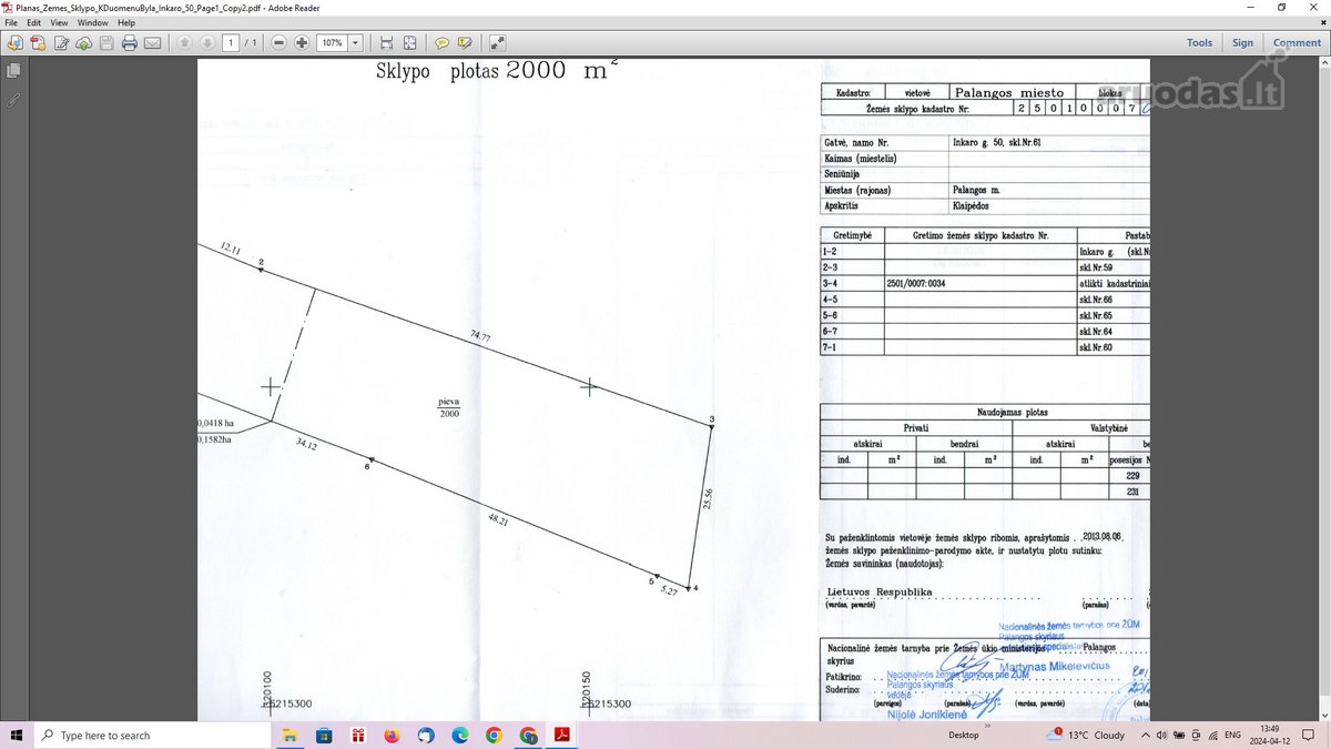 Sklypas, Palangoje Inkaro g. sklypas Nekilnojamo turto skelbimai ...