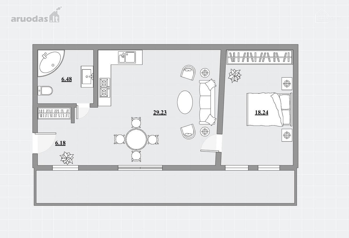 Butas, Vilniuje Užupyje Užupio g., 2 kambarių butas Nekilnojamo turto ...