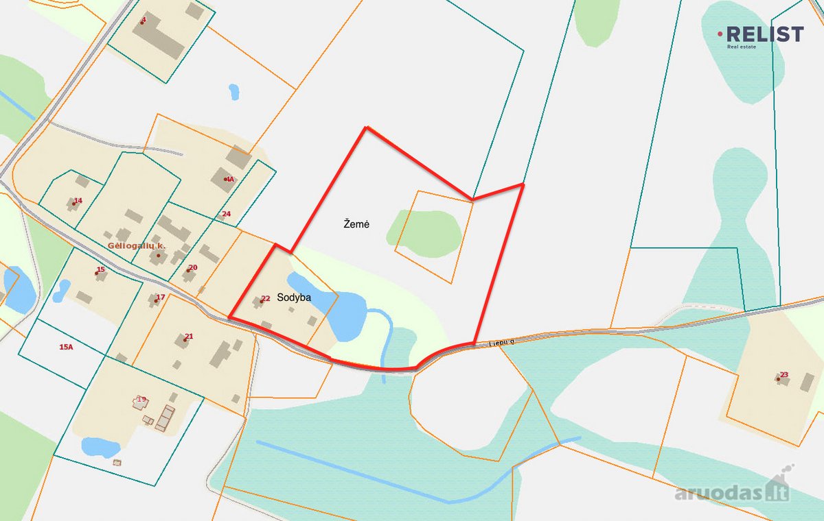 Namas, Molėtų r. Gėliogalių k. Liepų g., medinė sodyba Nekilnojamo ...