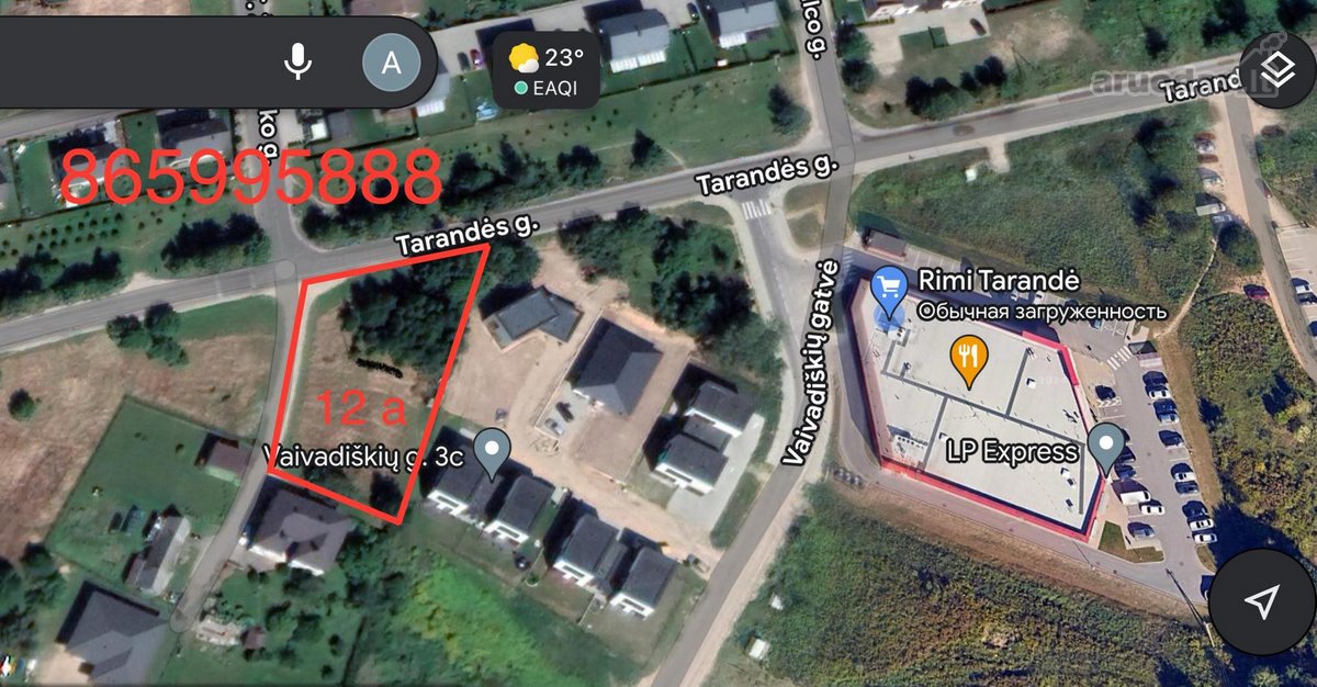Sklypas, Vilniuje Tarandėje Tarandės g. sklypo nuoma Nekilnojamo turto ...