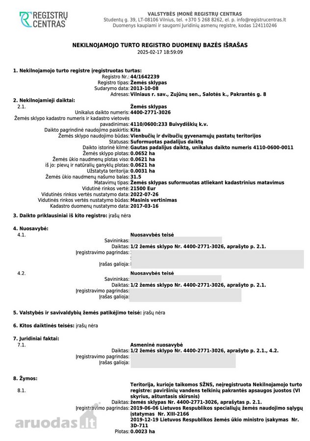 Sklypas, Vilniaus r. Salotės k. Pakrantės g. sklypas Nekilnojamo turto ...