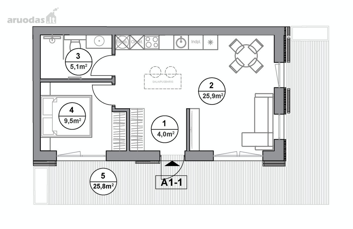 Butas, Neringoje Pervalkos g., 2 kambarių butas Nekilnojamo turto ...