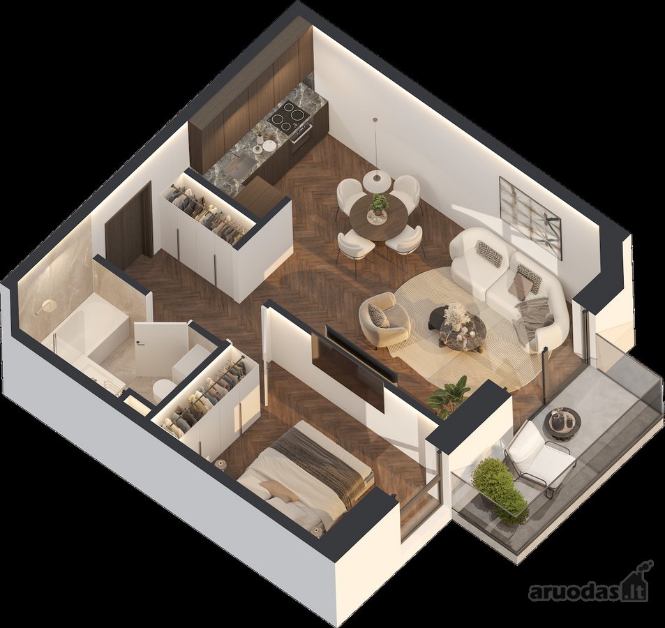 Butas, Vilniuje Naujamiestyje Panerių g., 2 kambarių butas - Aruodas.lt