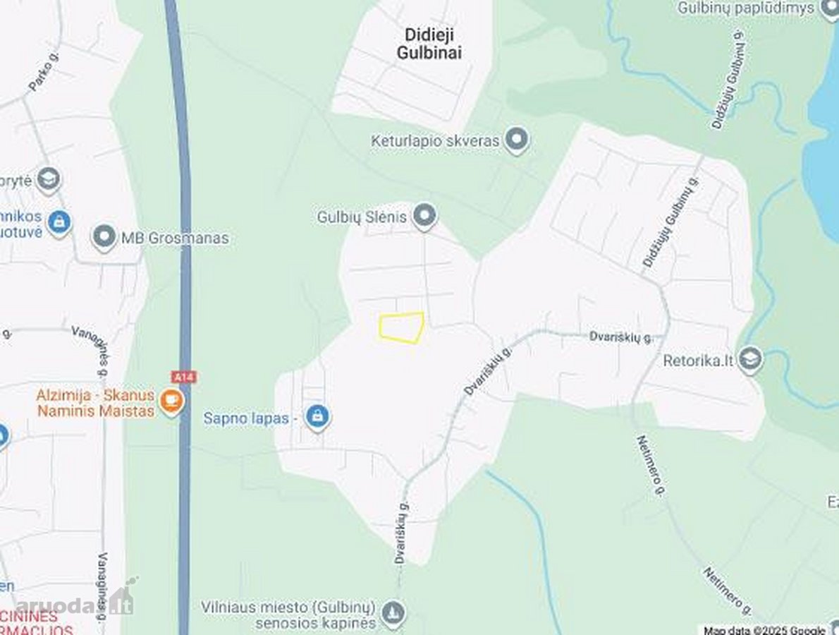 Sklypas, Vilniuje Didžiuosiuose Gulbinuose Toluvos g. sklypas - Aruodas.lt