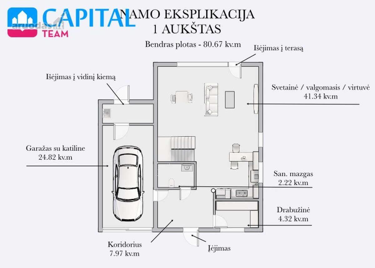 Namas, Vilniaus r. Gilužių k. Perkūno g., mūrinis sublokuotas namas ...